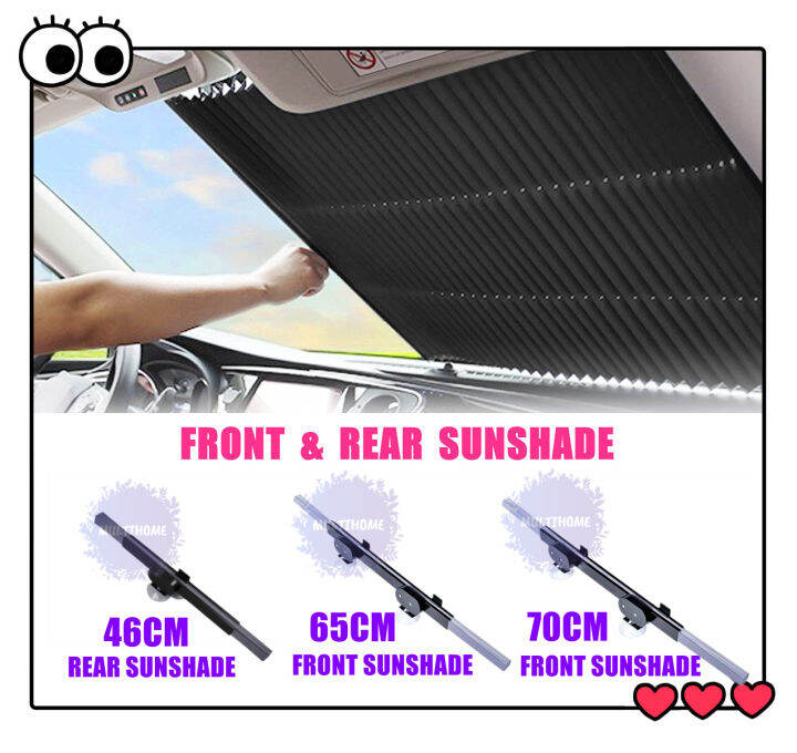 [SUNSHADE] Universal Front / Rear Metalic Retractable Car Window ...