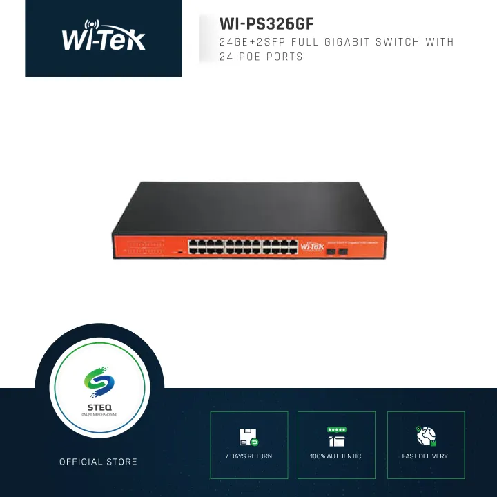 STEQ Witek/Wi-Tek WI-PS326GF Gigabit Unmanaged PoE Switch | Lazada PH