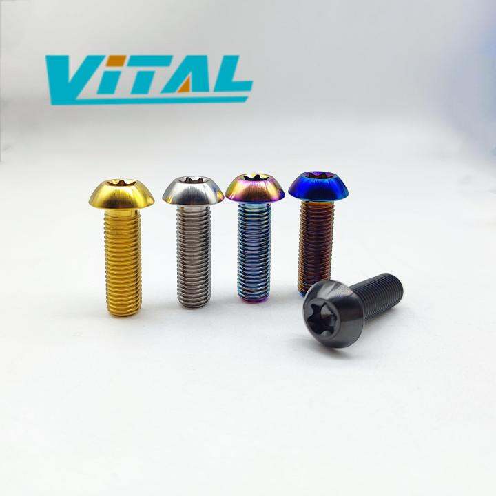 Vitaltitanium Grade 5 Titanium Bolt M8 X 25Mm 1.0Mm Pitch Button Head Screws Mushroom Head Torx ...