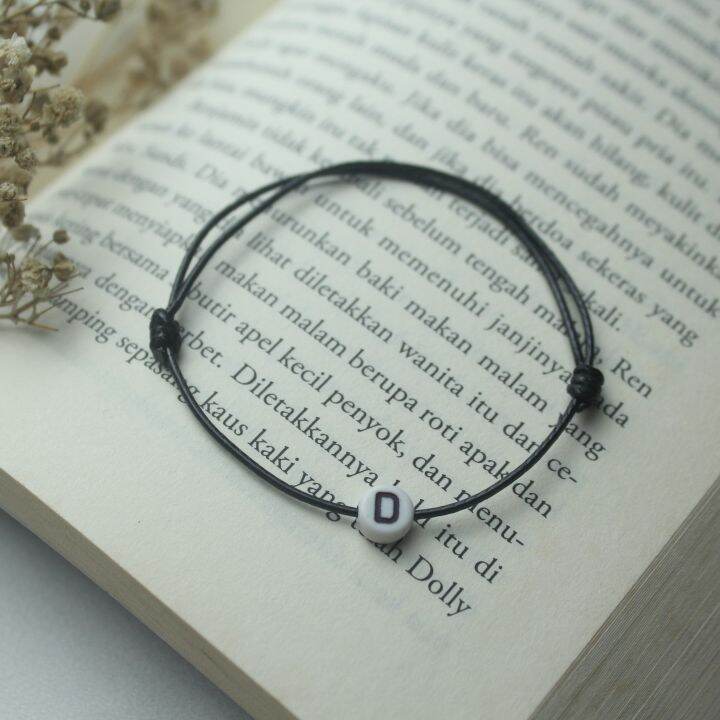 [ ADIKATA.ID ] Gelang inisial huruf alfabet A-Z bentuk bulat/ gelang ...