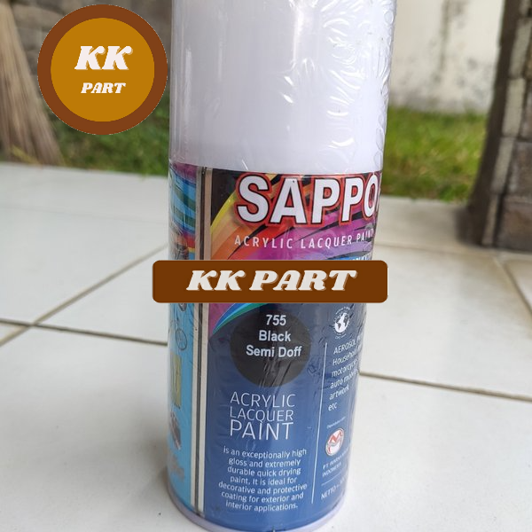 Cat Semprot BLACK SEMI DOFF 755 Hitam Sapporo Spray Pylox Pilox 300 ML ...