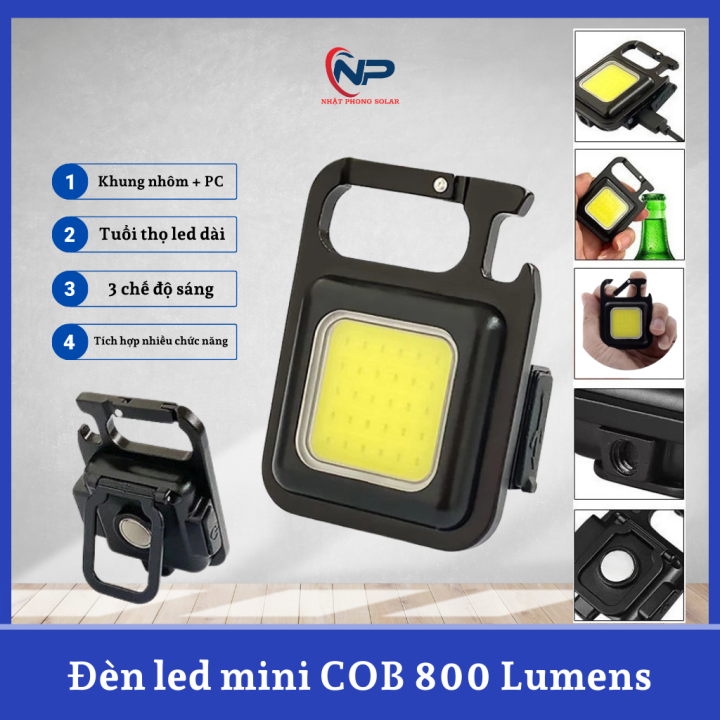 Đèn led pin mini siêu sáng, đèn pin móc khóa 5in1, tích hợp mở bia ...