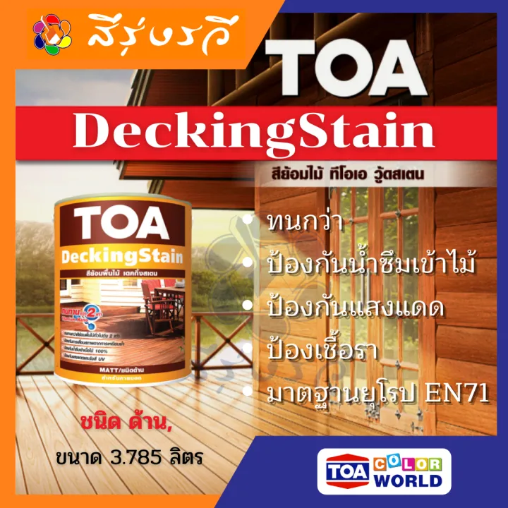 TOA Wood DeckingStain Matt ทีโอเอ เดคกิ้งสเตน ชนิดด้าน สำหรับงานพื้นไม้ ...
