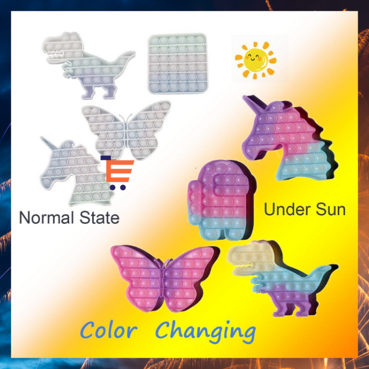 E-STORE New Arrival Color Changing Pop It Fidget Kids Toy Push Bubble ...