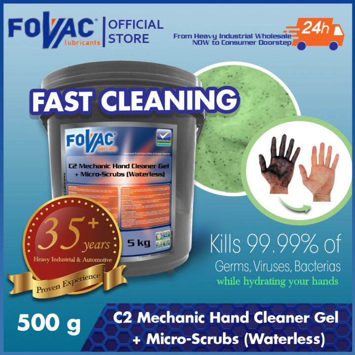 FOVAC® C2 Mechanic Hand Cleaner Gel + Micro-Scrubs (Waterless) - 5kg ...