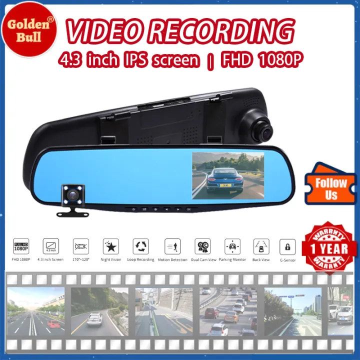 4.3Inch LCD Display Dashcam For Car Front And Rear Night Vision Dash ...