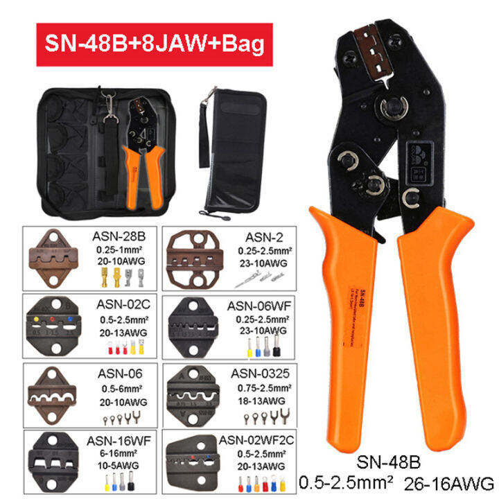 Crimping Tool kit Pliers Set SN-48B Wire Crimping Jaw Terminal Ferrule Crimper Hand Tools ...