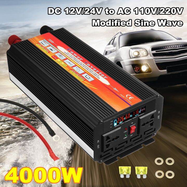 Solar Inverter 12V 220V 4000W Power Voltage Converter Transformer DC ...