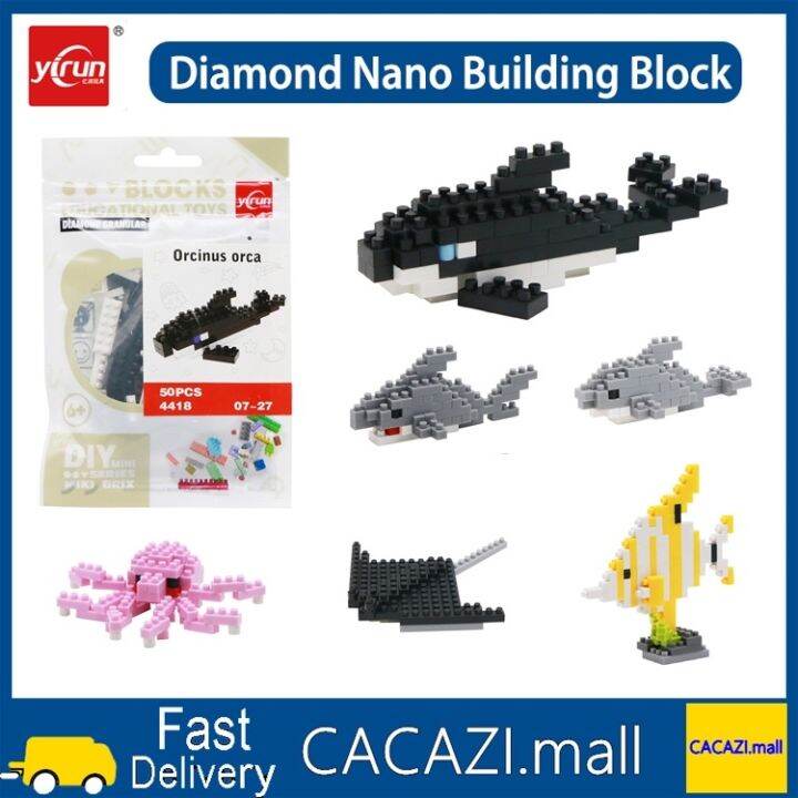Marine Animal Series Diamond Nano Building Block Cartoon Micro Bricks ...