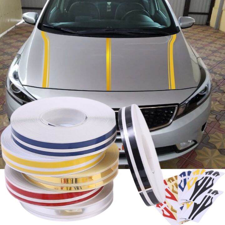 9M Pin Stripe Ribbon Sticker Bumper DIY Car Waistline Body Latte Tape ...
