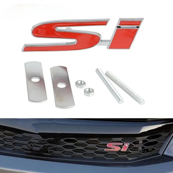 3D metal SI Badge Sticker Front Grille Emblem For Honda Civic Accord ...