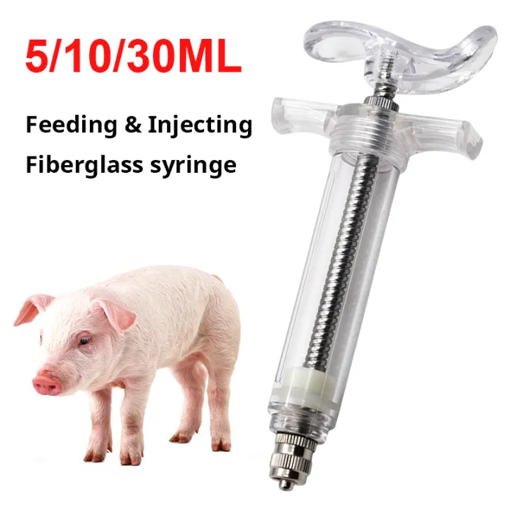 5/10/30ML Fiber Glass Syringe Heavy Duty Syringe Animal Give Medicine ...