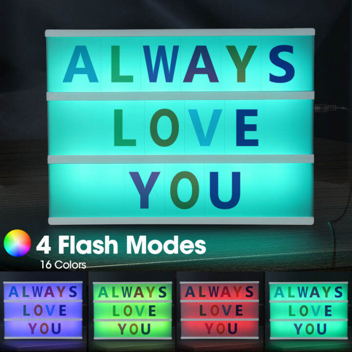 LED Information Light Box, Pink Light Box, 384 Letters And Emojis, LED ...