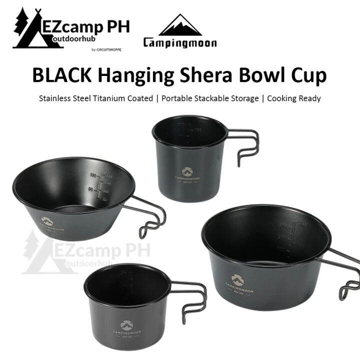 CAMPINGMOON BKS Series Black Stainless Steel Sierra Bowl Beer Coffee ...