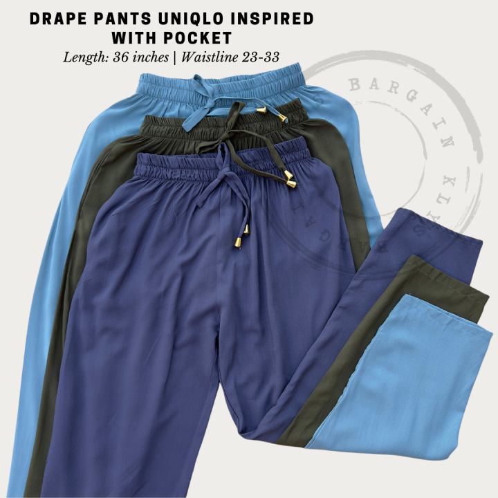 Drape Pants Uniqlo Inspired With Pocket | No Ankle Garter | Klys ... Drape Pants Uniqlo Inspired With Pocket | No Ankle Garter | Klys ...
