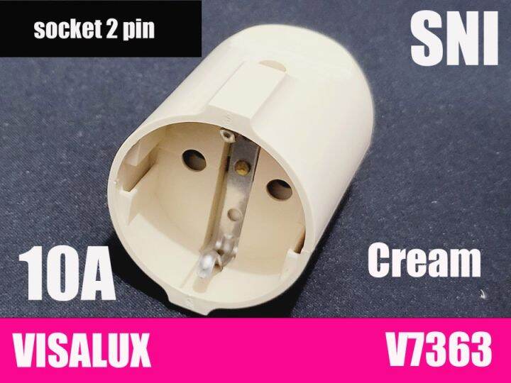 visalux V7363 Socket 2 pin 10A stop kontak soket SNI kuningan | Lazada ...