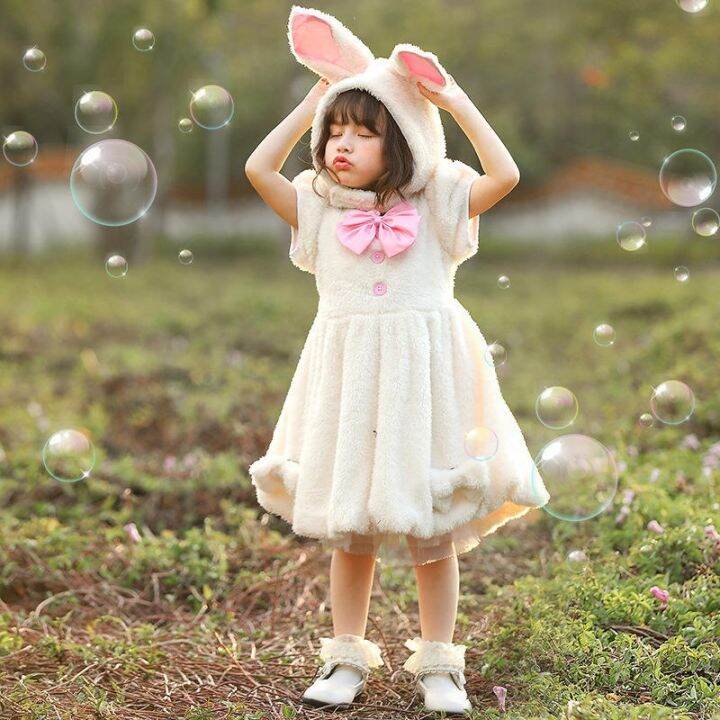 👗 KK//LL Christmas Bunny Costume Little White Rabbit Animal Party Cute ...