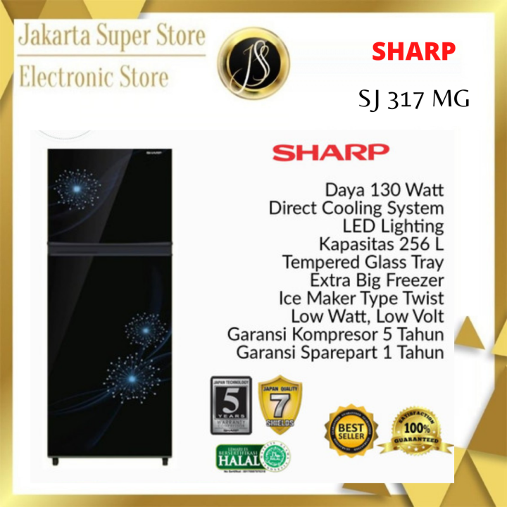 KULKAS SHARP SJ 316 MG / SJ 317 MG - GB / LEMARI ES 2 PINTU | Lazada Indonesia