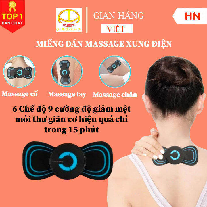 Miếng Dán Massage Xung điện Máy Massage Cổ Vai Gáy Công Nghệ Nhật Bản Giúp Giảm đau Nhức Hiểu