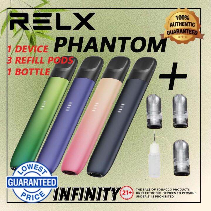 【1 Device+3 Refill Pods】Rel x/relix/rlex Infinity/ Essential/ Phantom ...