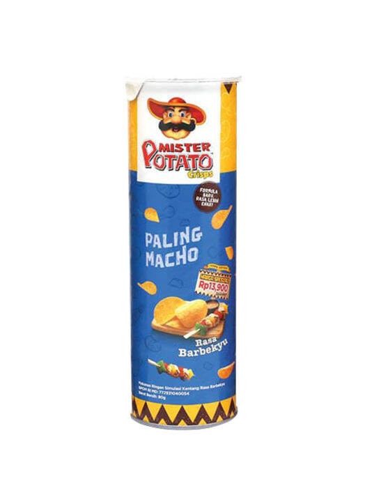 Mister Potato harga SATUAN rasa BBQ Barbeque barbekyu kaleng warna biru ...