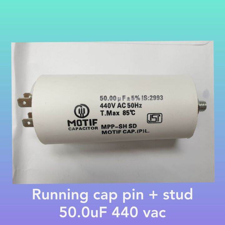 MTF Running Capacitor 50uF 440VAC 4 pin + stud | Lazada