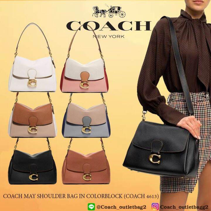 COACH Coated Canvas Signature May Shoulder Bag | Lazada.co.th