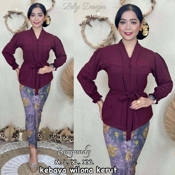 kebaya wilona lengan kerut kancing timbul kebaya model terbaru mewah ...