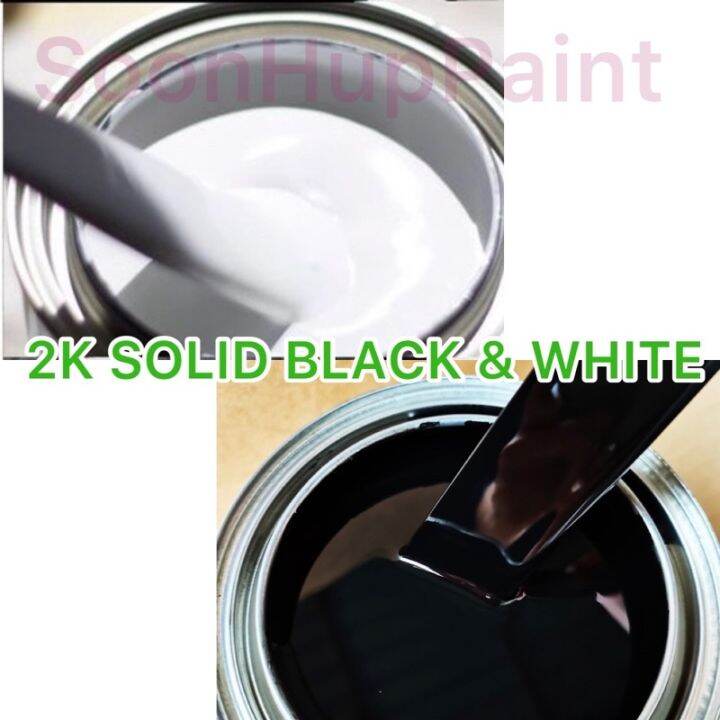 2K SOLID BLACK / WHITE AUTOMOTIVE 2K CAR PAINT / CAT KERETA / CAT 2K ...
