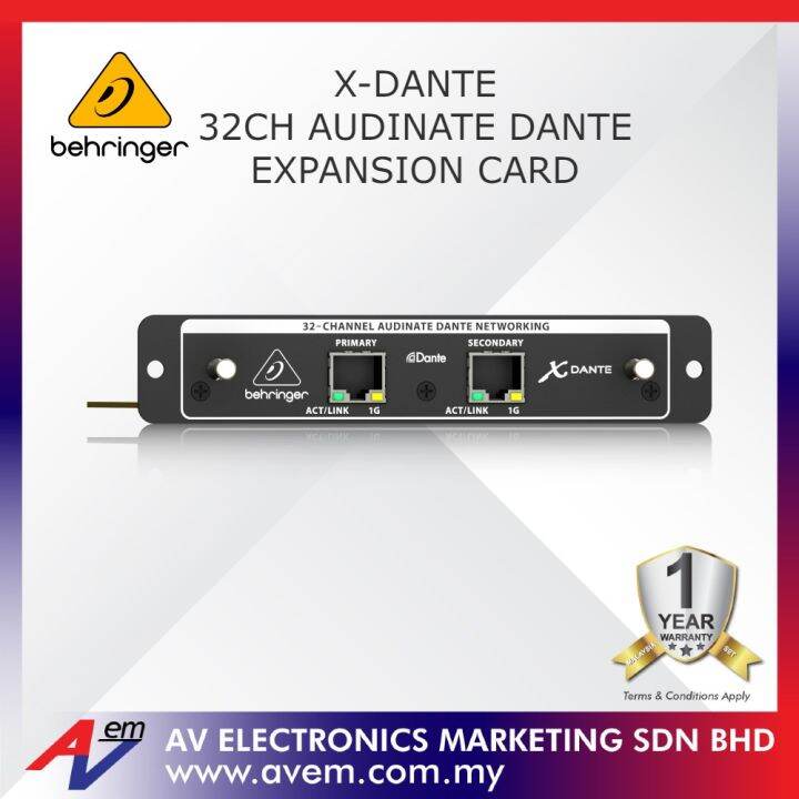 BEHRINGER X-DANTE High-Performance 32-Channel Audinate Dante Expansion Card for X32 | Lazada