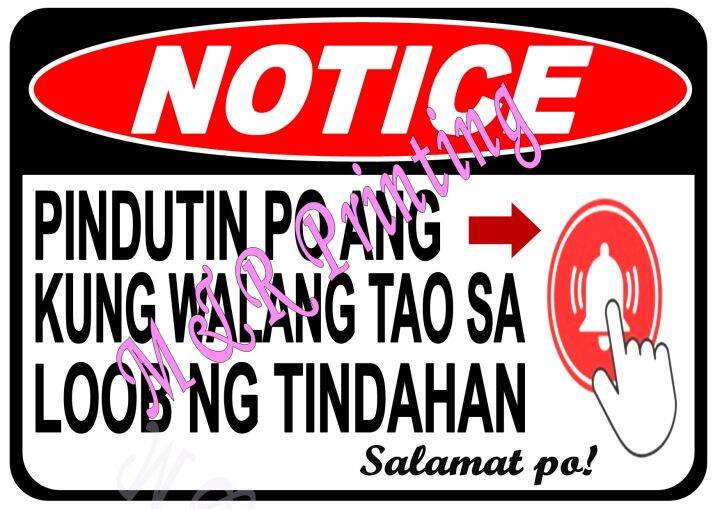 DOORBELL tindahan SIGNAGE Laminated (WE ALSO CUSTOMIZED JUST MESSAGE US ...