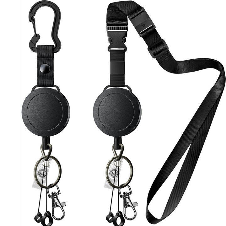 Retractable Pull Badge Reel Metal Abs Plastic Id Lanyard Name Tag Card ...