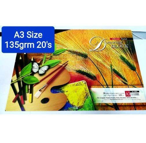 UNI A3 Drawing Block135gsm 20 sheets/ Book S-1401 | Lazada