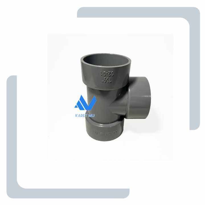 Fitting Tee Polos / Sambungan T Cabang Pipa PVC 1 1/2 inch | Lazada ...