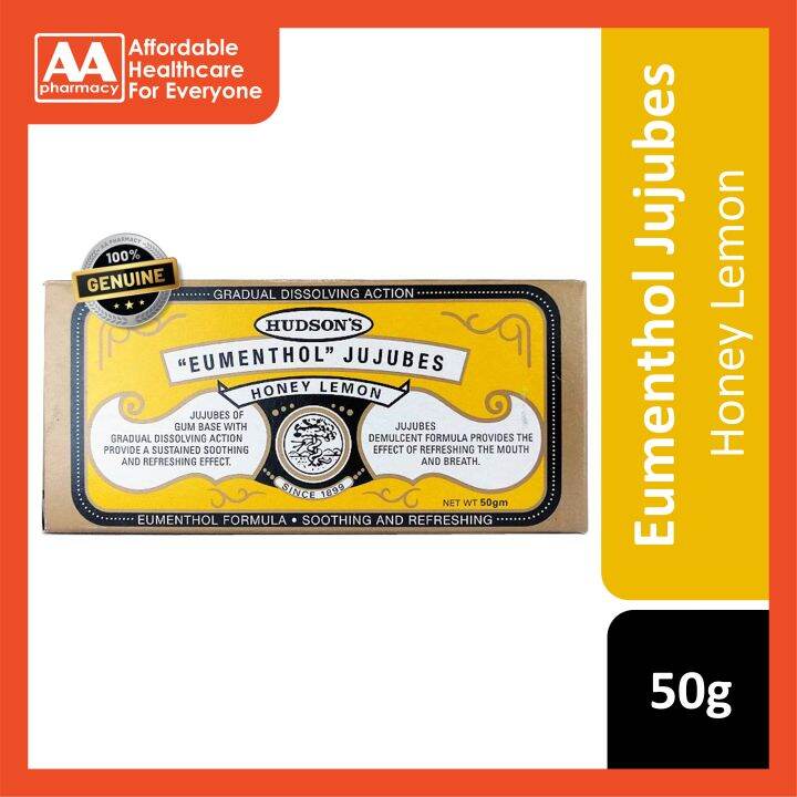 Hudsons Eumenthol Jujubes Honey Lemon 50g (Bottle) | Lazada