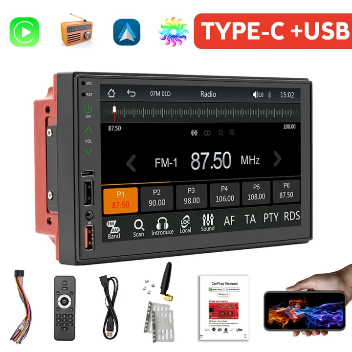 Universal 7 Inch 2Din 2 Din Mirror Link Car Stereo Dual MP5 Car MultiMedia Player with Bluetooth ...