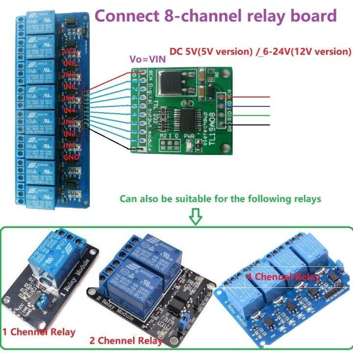 8ch Modbus Rtu AT Command RS232(TTL)PLC Module PC UART IO Control Switch Board for Relay ...