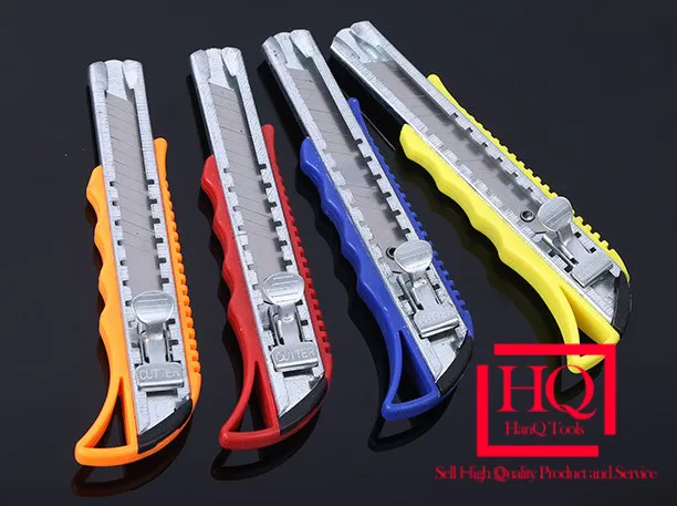 Cutter Pisau Potong Kertas Kardus SAFETY LOCK AMAN EKONOMIS cuter ...
