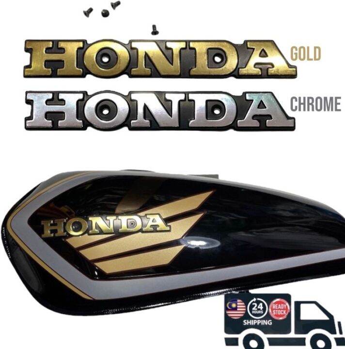 Honda CG125 CG 125 Emblem Tank logo gold Chrome screw skru steel stiker ...