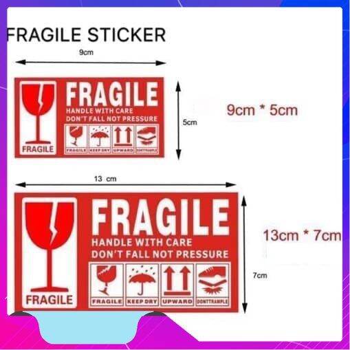 【Ready Stock】 10pcs Fragile Sticker Fragile Label Warning Label Mudah ...