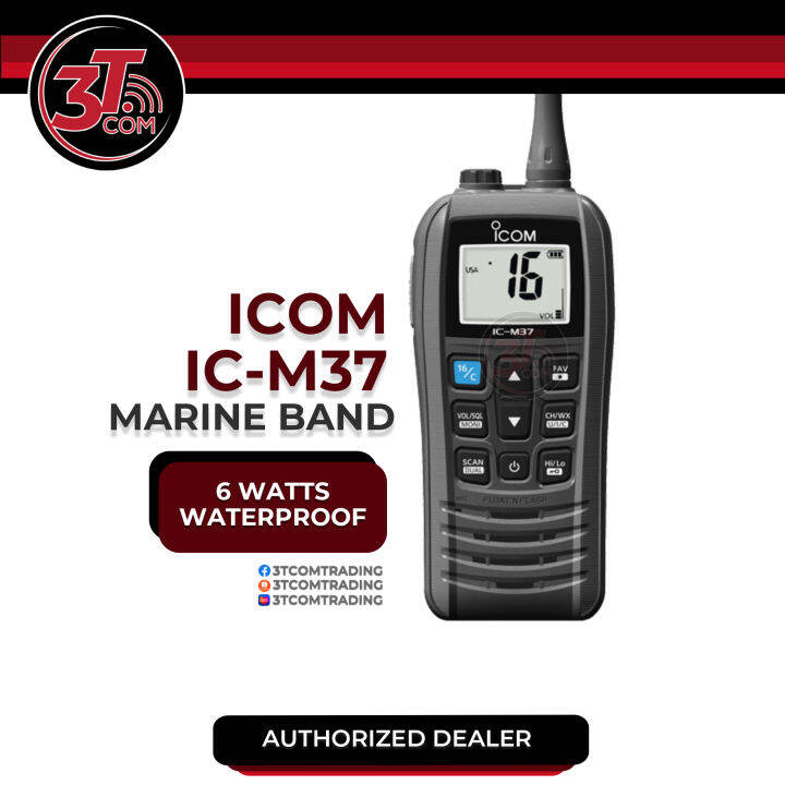 ICOM IC-M37 6 Watt VHF with Float'n Flash and 12 Hours of Operation | Lazada PH