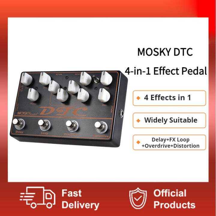 MOSKY DTC 4-in-1 Electric Guitar Effects Pedal Distortion + Overdrive + Loop + Delay | Lazada PH