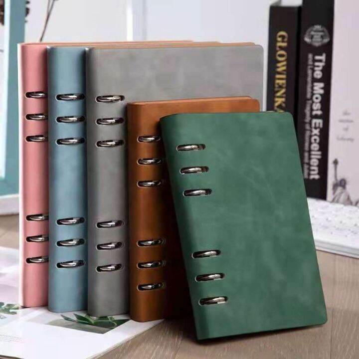 A6 A5 leather binder notebook refillable notebook hand ledgers kraft ...