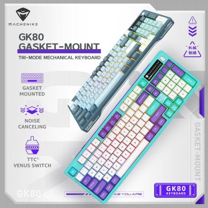 Mache Mechanical Keyboard GK80 97 Keys Hot-Swappable RGB Backlit Tri ...