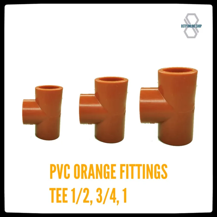 PVC ORANGE ELCTRICAL FITTINGS TEE SIZE 1, 1/2, 3/4 (SOLD PER PIECE ...