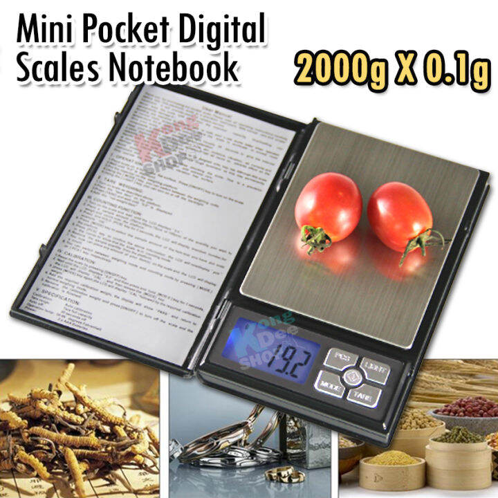 NoteBook-2kg Digital Scale Scales Notebook 2000g X 0.1g อุปกรณ์ประกอบ ...