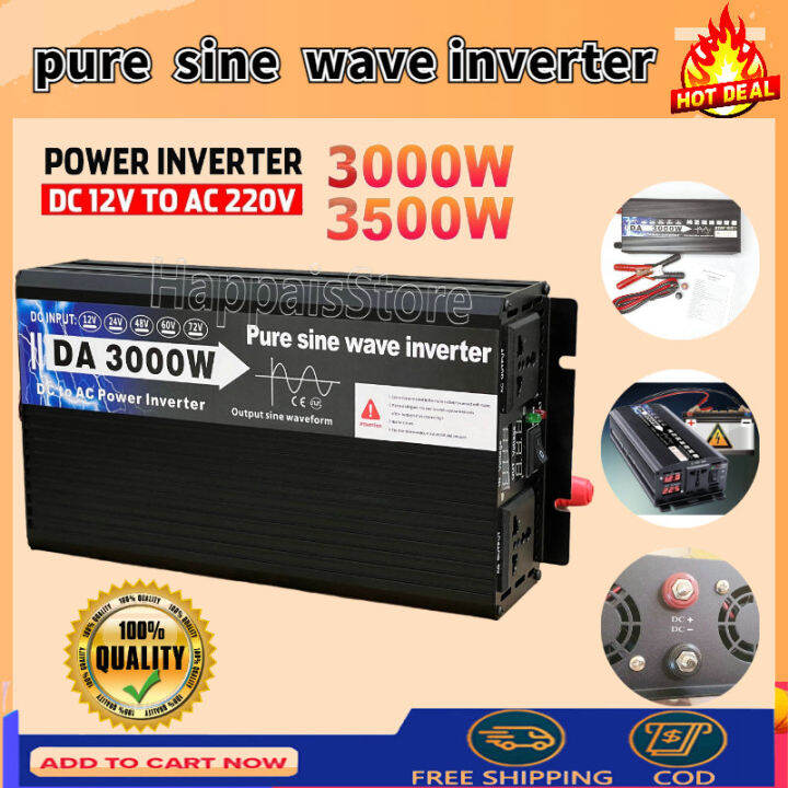 Inverter 1600W 3000W pure sine wave 12V 24v อินเวอร์เตอร์เพียวซายเวฟ DA ...