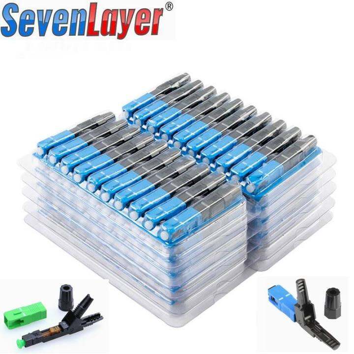 10pcs/100pcs SC UPC Fiber Optic Fast Connector open tail Embedded Fiber Optic Connector Quick ...