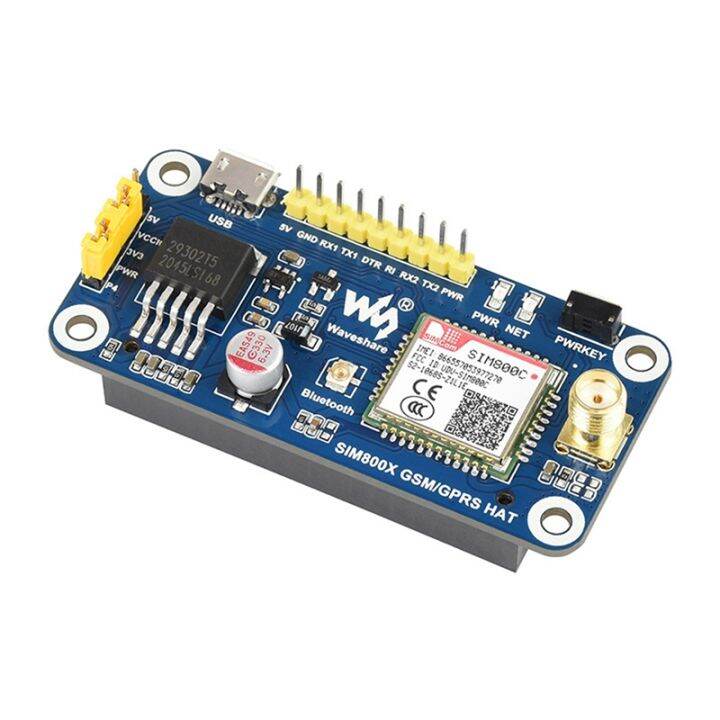 Waveshare GSM/GPRS/Bluetooth HAT for Raspberry Pi 2B/3B/3B+/Zero/Zero W ...