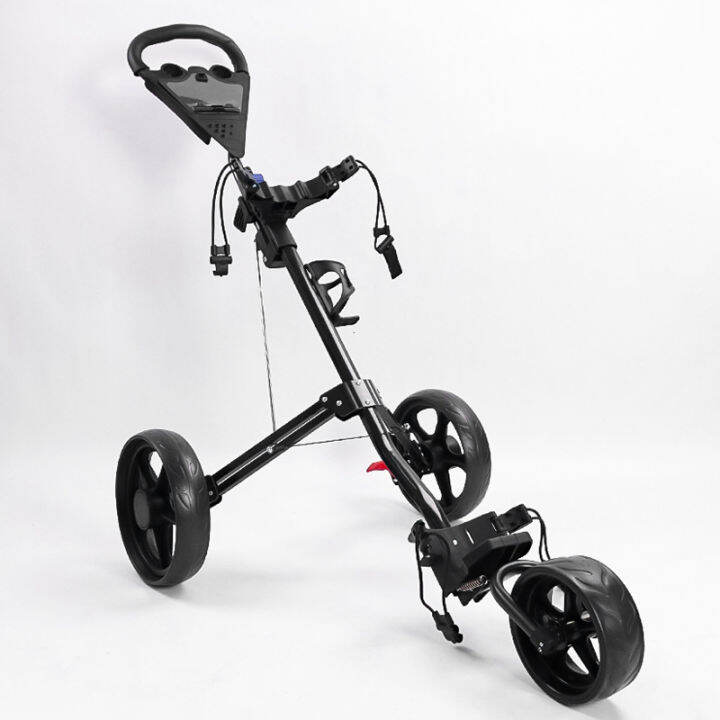 Golf Push Cart Foldable 3 Wheels Pull Cart Golf Trolley Golf Cart Bag ...